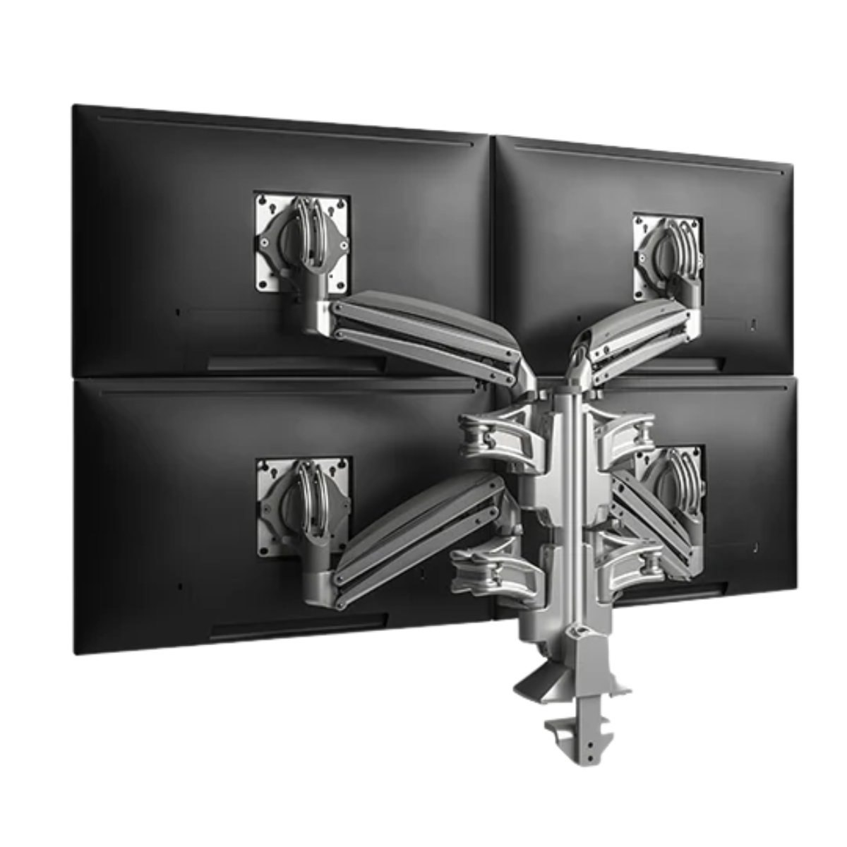 Chief KX Low-Profile Quad Monitor Arms, Column Desk Mount, Silver ...